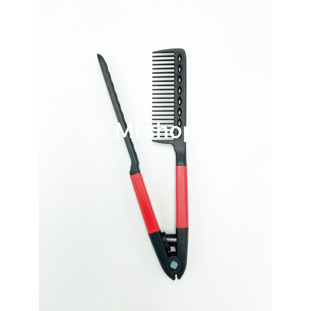 V Type Styling Comb Hair Straightener Flat Irons Straightening Comb DIY ...