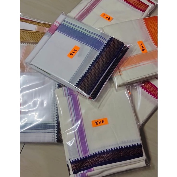 INDIAN TRADITION VESHTI 8 X 4 COTTON THALAPATHI BORDER | Shopee Malaysia
