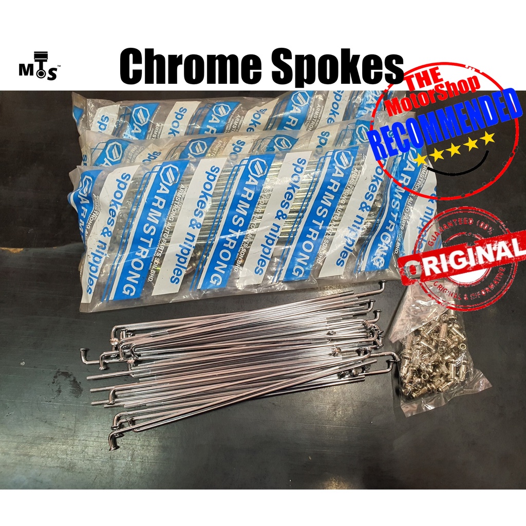 👍100% ArmStrong AAP Lidi Chrome Spokes Rim Lid RODA DEPAN & BELAKANG ...