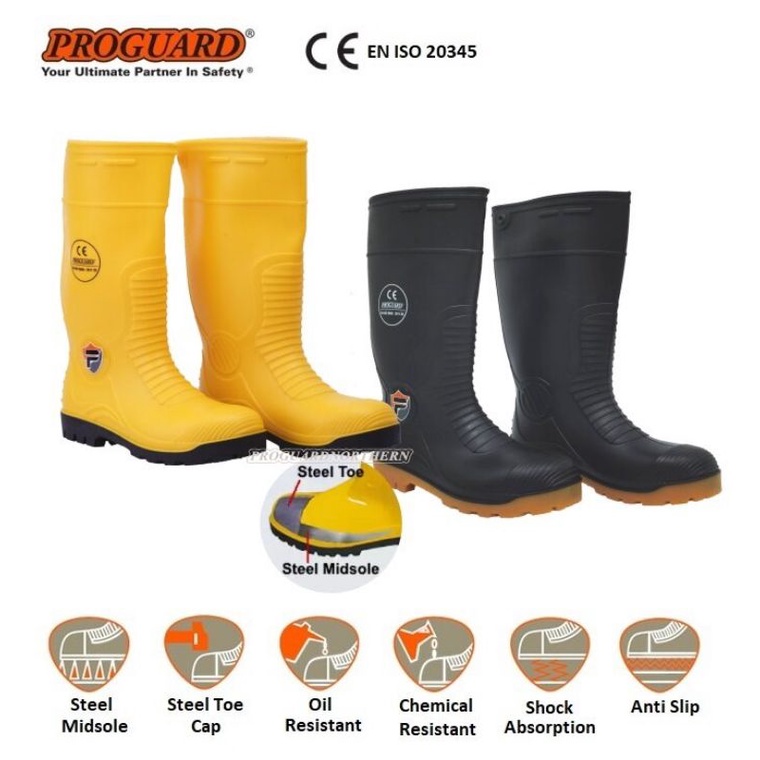 Proguard R3-MSTC Safety Wellington Boots Mstc Black Safety Boots Men ...