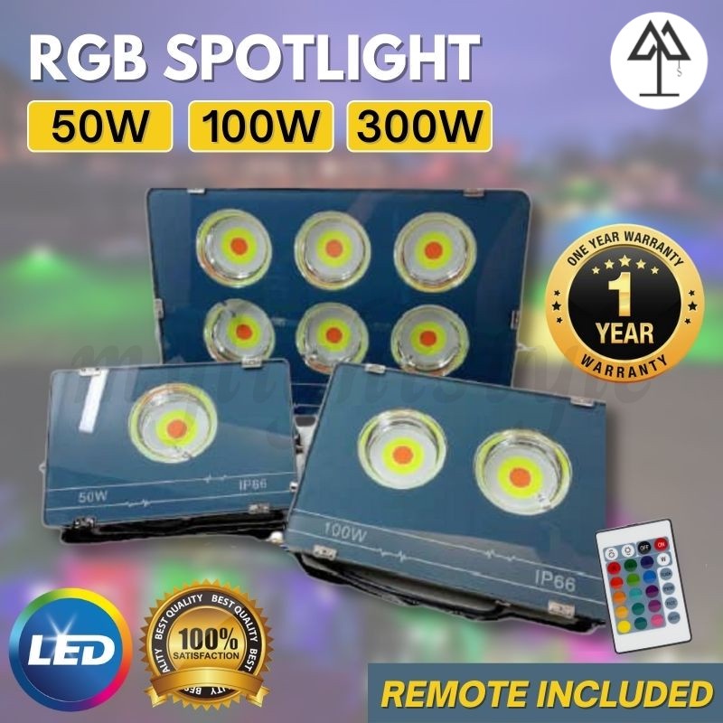 50W 100W 300W LED RGB SPOTLIGHT REMOTE CONTROL COB FLOOD LIGHT OUTDOOR RGB SPOT LIGHT FLOODLIGHT ...