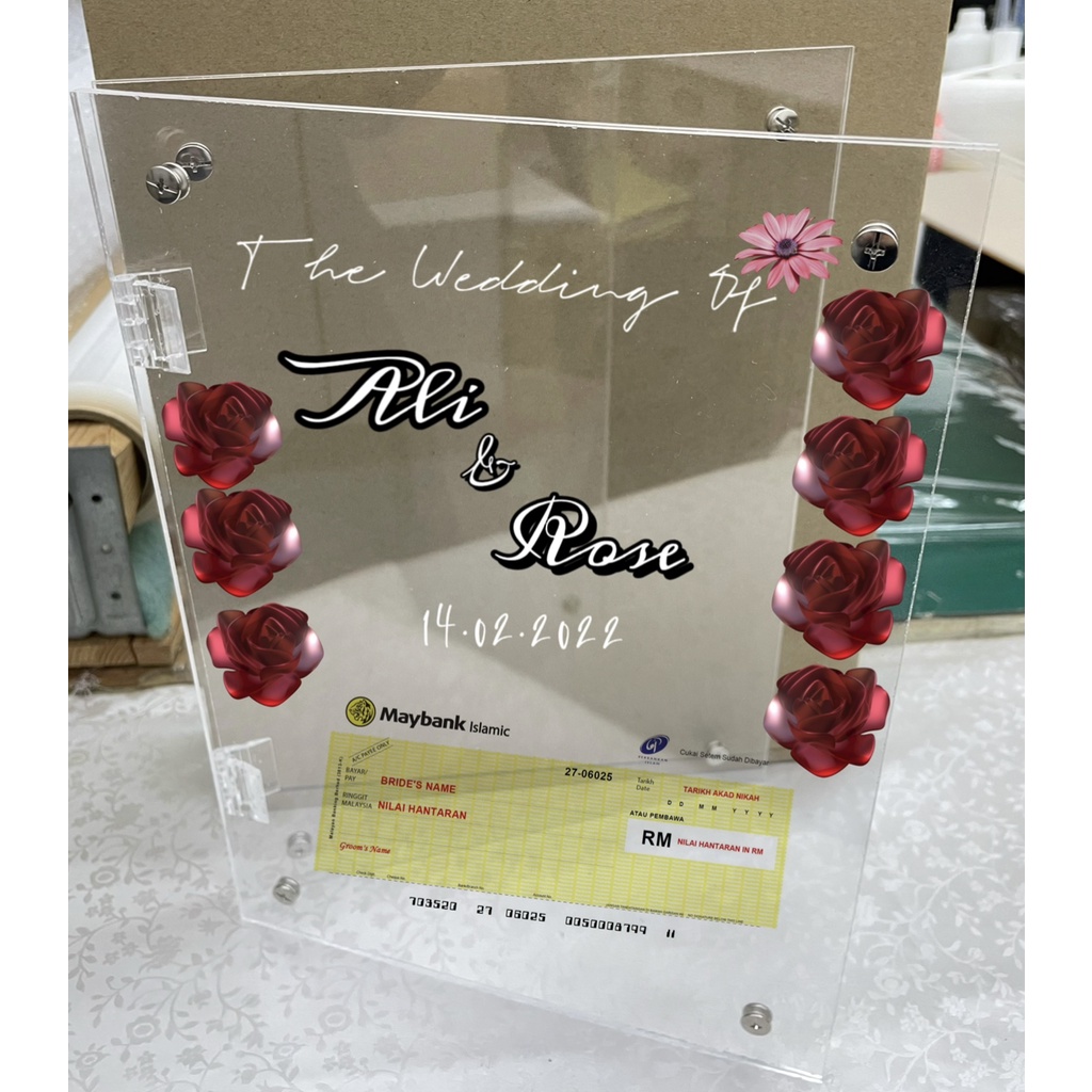Frame Acrylic Duit Hantaran Kahwin / Frame duit mas kahwin/acrylic ...