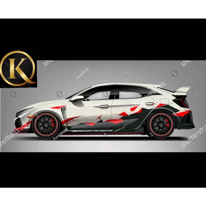 [Ready Stock]K058# Racing Car Body Stripes Vinyl Decal Stickers ...
