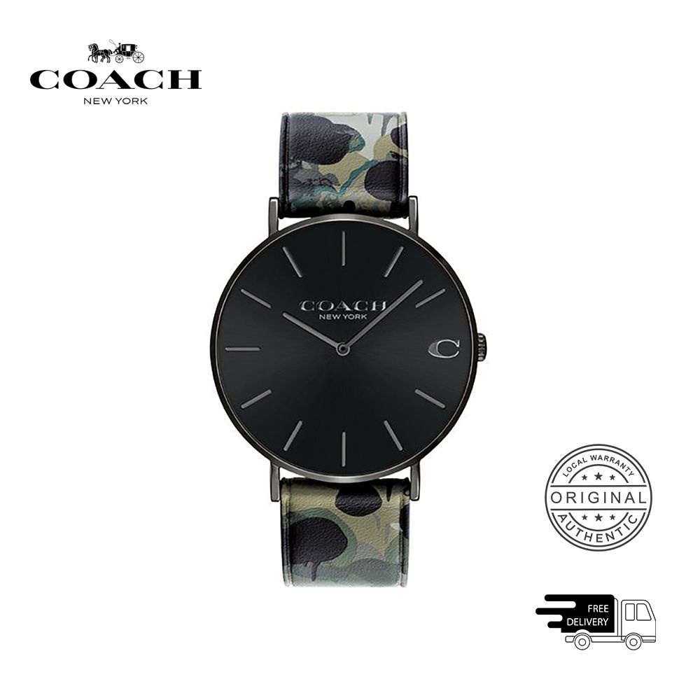 Coach Charles Black Men Watch 14602573 | Shopee Malaysia