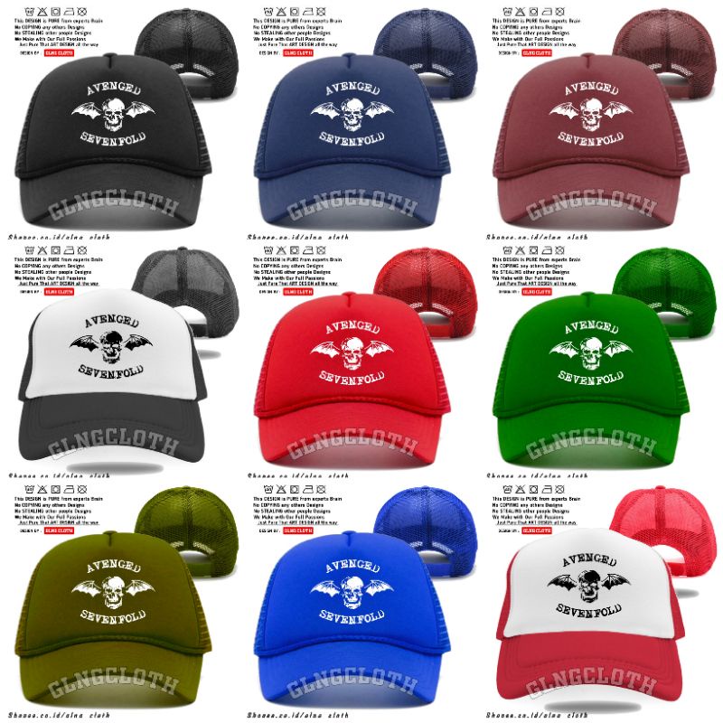 Avenged Sevenfold Trucker/Net Hat - A7X Hat | Shopee Malaysia