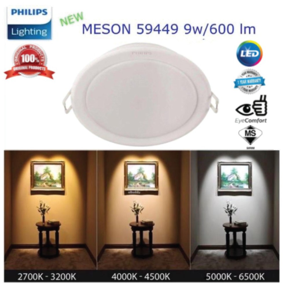 PHILIPS 4 inch Meson Round LED downlight 9W 59449 | Shopee Malaysia