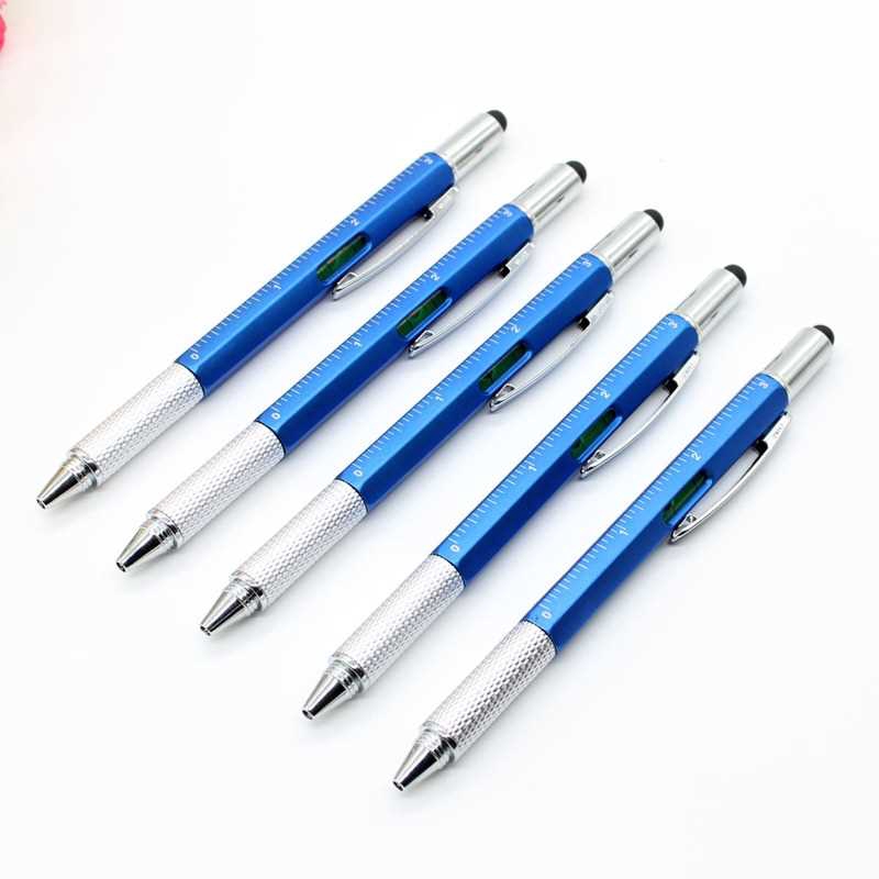 Ballpoint Pen Screwdriver Ruler Spirit Level Multifunction Tool (Blue ...