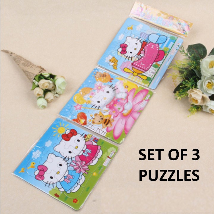💥SET OF 3💥Kids 16Pcs Jigsaw Puzzle Cute Cartoon Children Educational ...