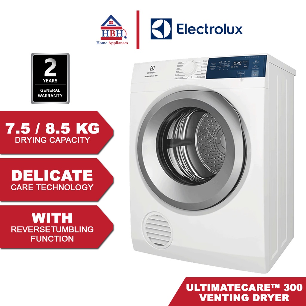 Electrolux EDV754H3WB EDV854J3WB 7.5kg 8.5kg UltimateCare 300 ...