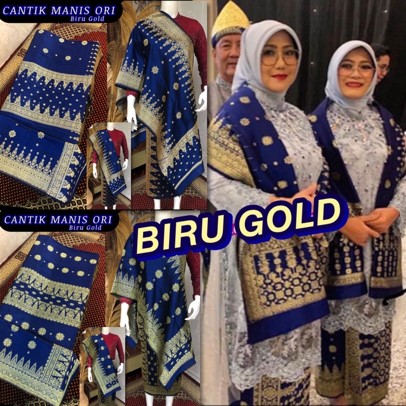 Beautiful Sweet Songket ORI Blue Gold/Original Palembang Songket ...
