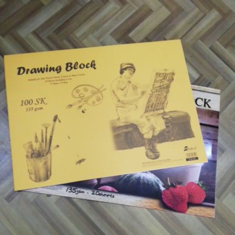 Student B4 Drawing Block / Buku Kertas Lukisan 15" X 11" 135gsm Drawing ...