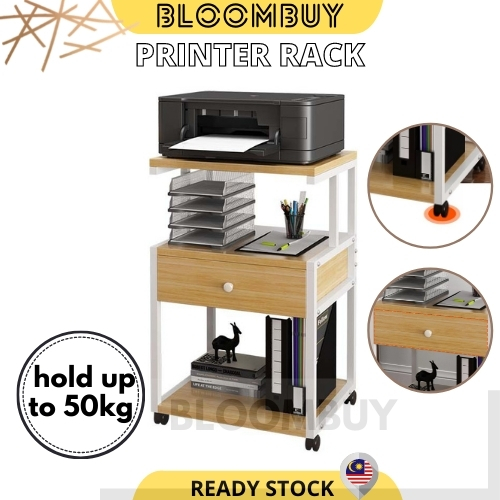 3 Layer Office Rack Printer Rack With Drawer And Wheel Space Saving ...