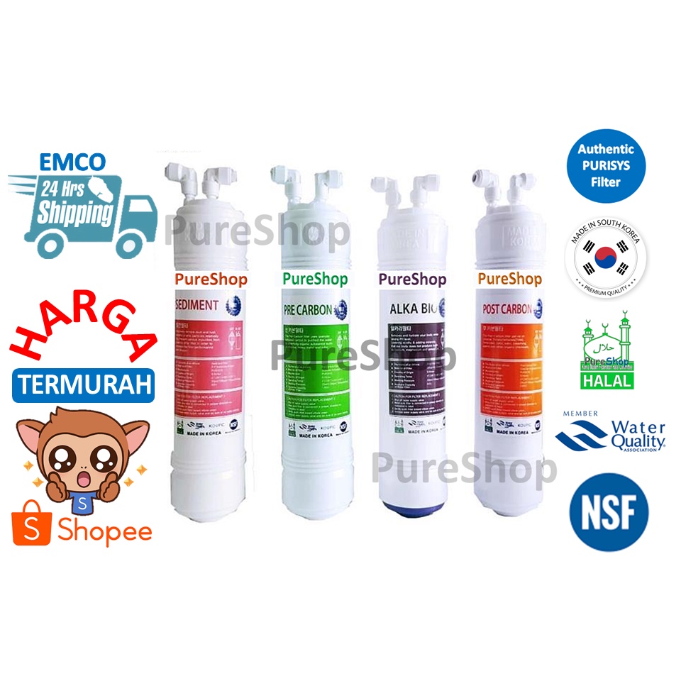 PURISYS Korea Water Filter HALAL NSF Alka Bio Alkaline Filter Cartridge ...