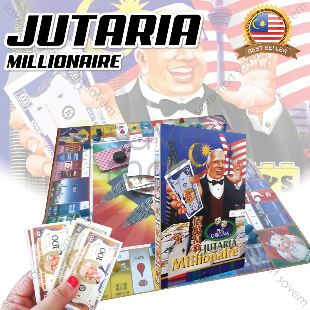 Jutaria Millionaire Board Game Classic Fun Challenge Family Friend ...