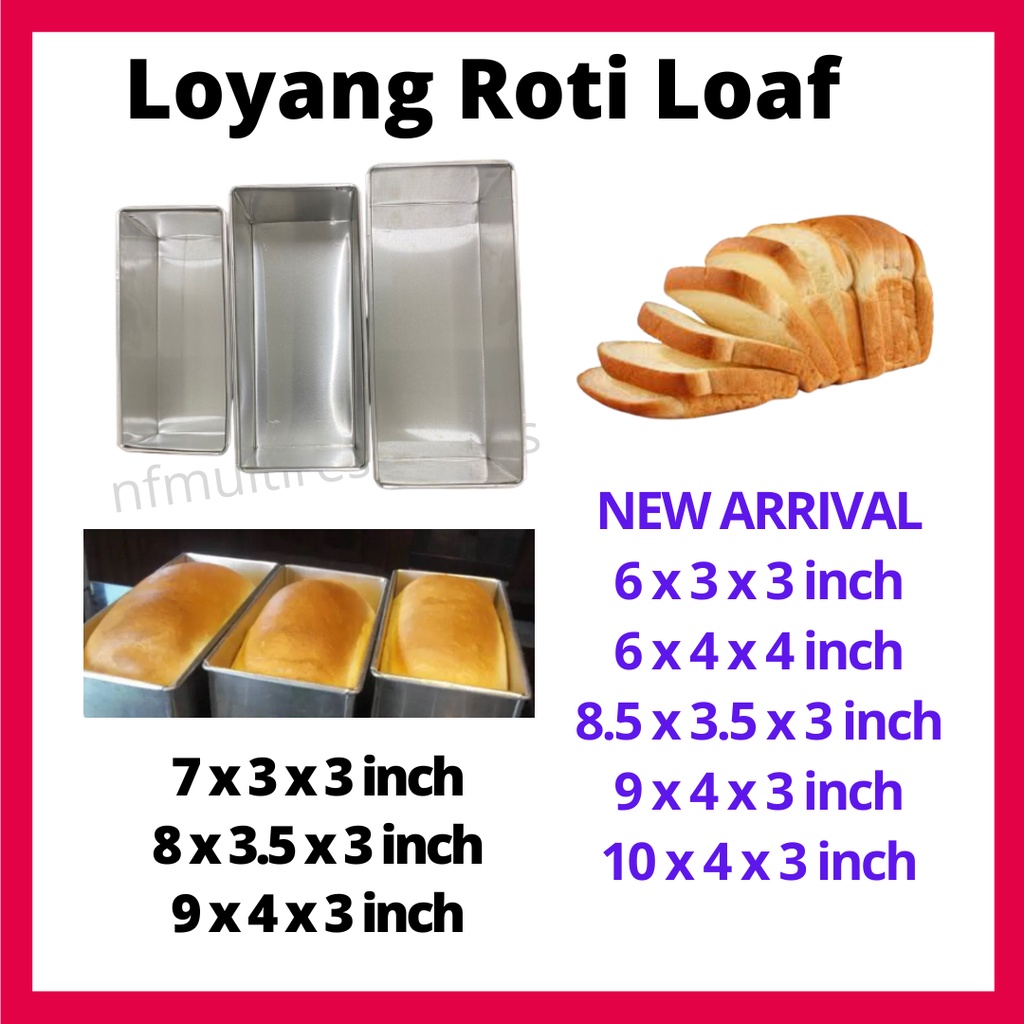 Loyang Roti Loaf Bread Pan Loyang Roti Tawar Petak Loyang Roti 7x3x3 ...