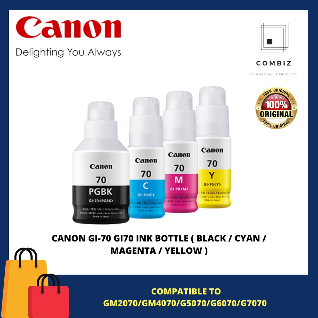 CANON GI-70 GI70 INK BOTTLE ( BLACK / CYAN / MAGENTA / YELLOW ...