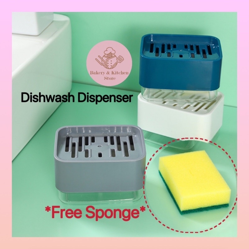 Soap Dispenser With Sponge 2 in 1 Kitchen Dishwash Pump Dispenser Bekas Sabun Dishwash Soap ...