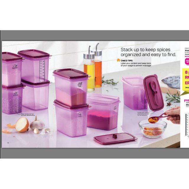 Tupperware Shelf Saver With Spoon 840ml (6pcs) | Shopee Malaysia