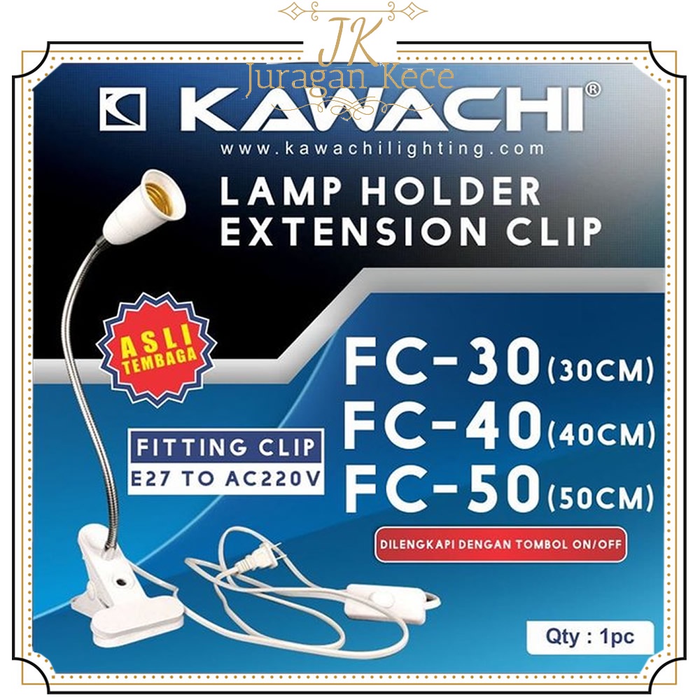 Kawachi Lamp Holder Extension Clip Fitting Bulb Connection Switch Clamp ...