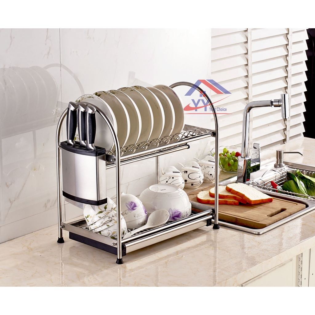 SUS304 High Quality Stainless Steel 2 Tier Dish Rack / Free Standing ...