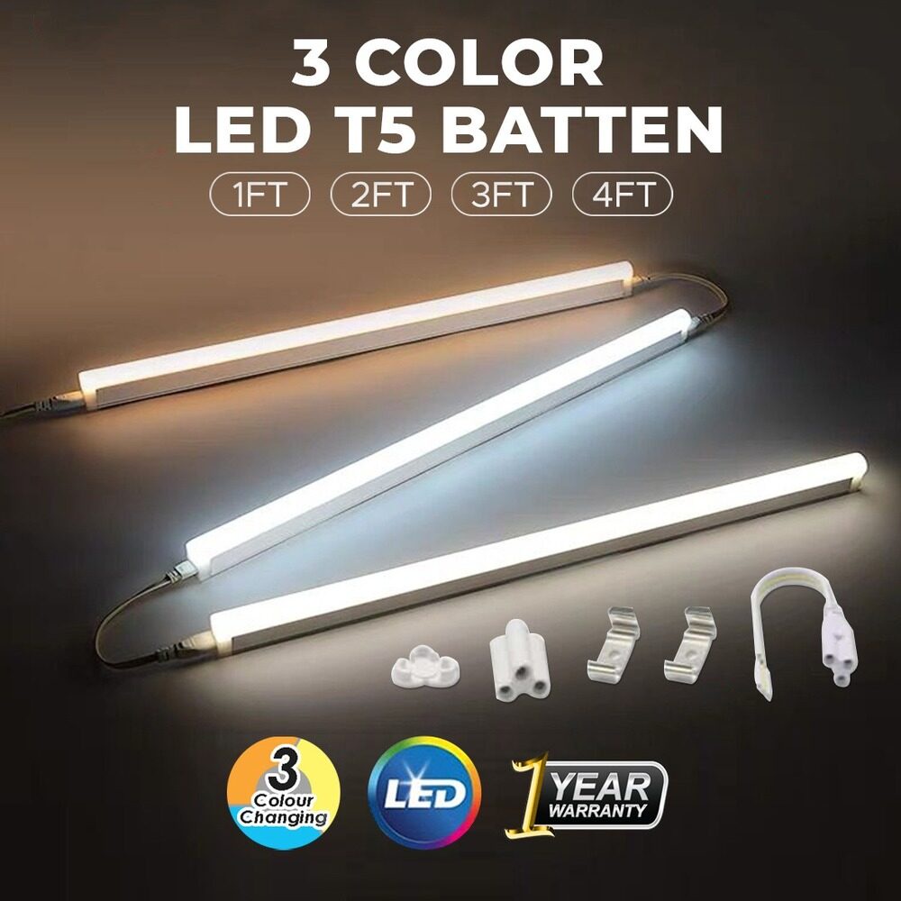 LED T5 [1FT/2FT/3FT/4FT] [6W/11W/15W/20W] COMPLETE SET LED T5 BATTEN ...