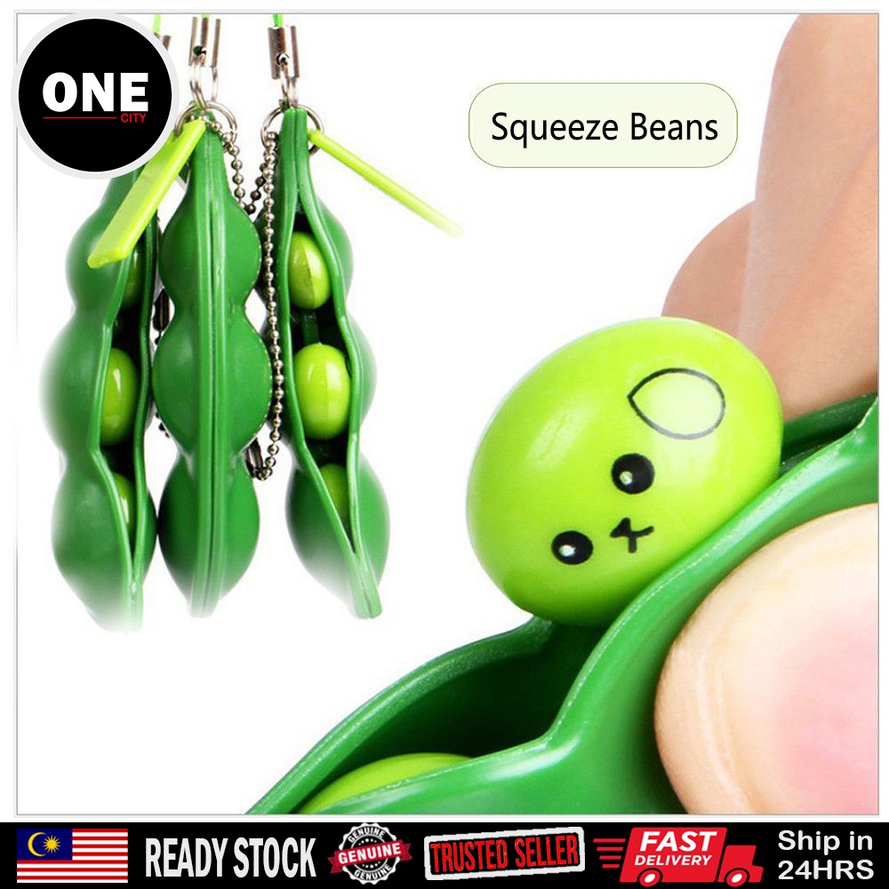🔥 HOT 🔥 Squeeze Beans Toy Mini Cute Squishy Edamame Toy Anti stress ...