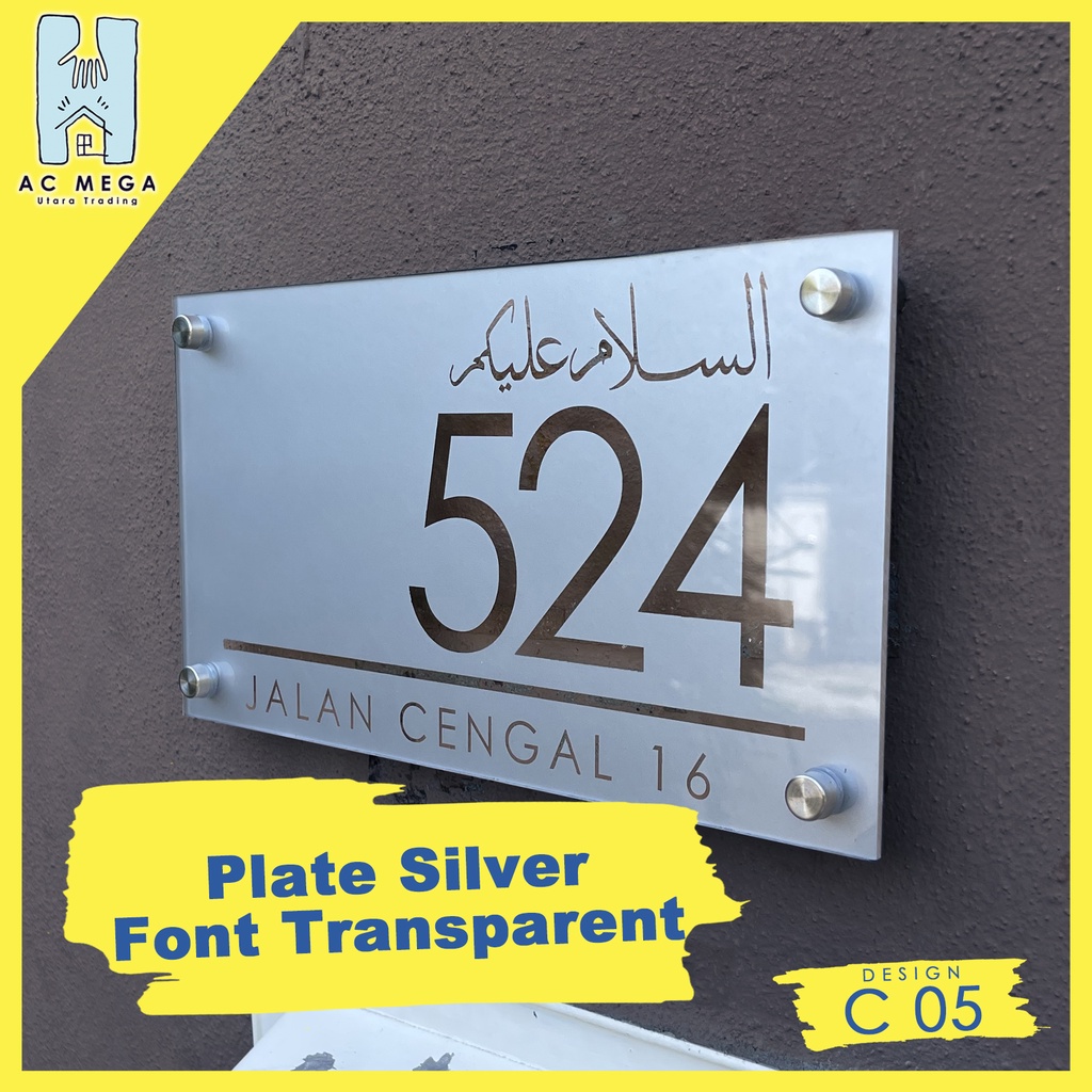 SILVER EDITION - House Number Exclusive | Number Rumah | sign plate ...
