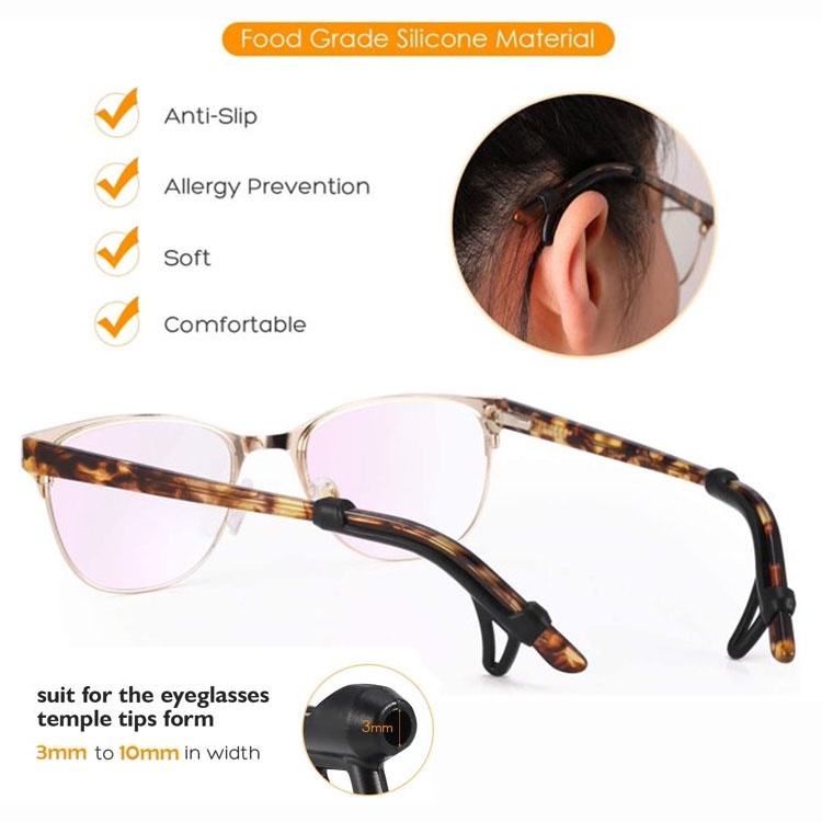Anti Slip Silicone Ear Grips for Glasses 防掉套管耳勾 Ear Hook Spectacle ...