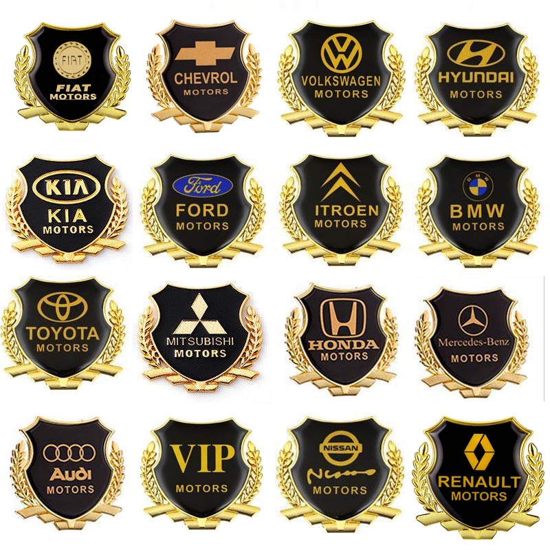 2 pieces Car decorations appearance VIP metal car stickers three ...