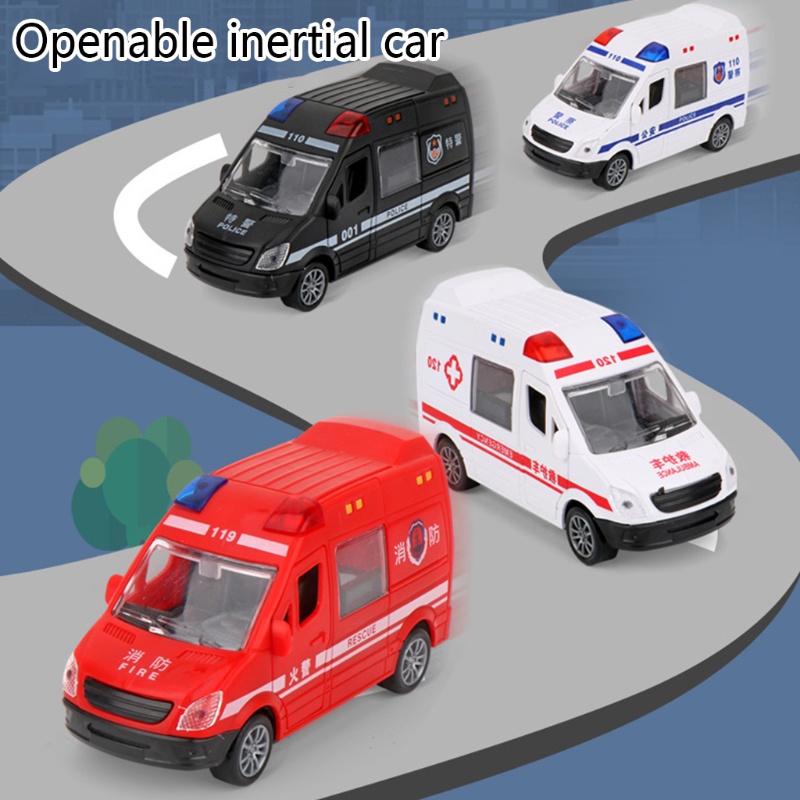 City Diecast Ambulance Emergency Toy Car Model Open Door Ambulancia ...