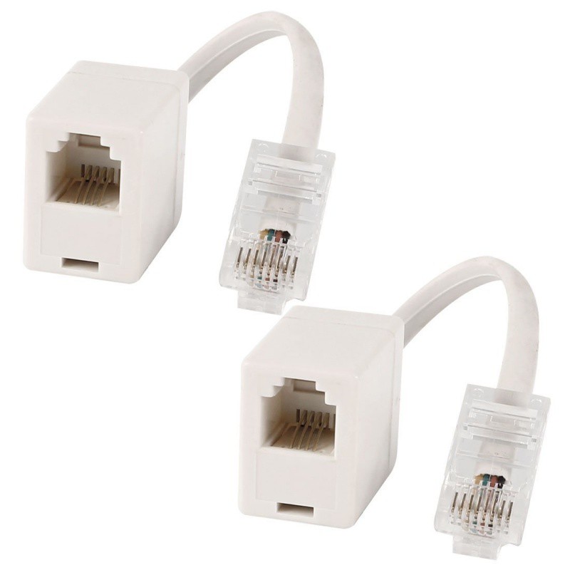 2 socket 8P4C / RJ45 male RJ11 6P4C to female M / F Adapter telephone ...