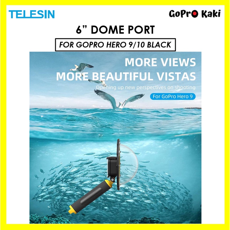 Telesin Dome Port 6" Underwater With Pistol Grip Trigger For GoPro Hero ...