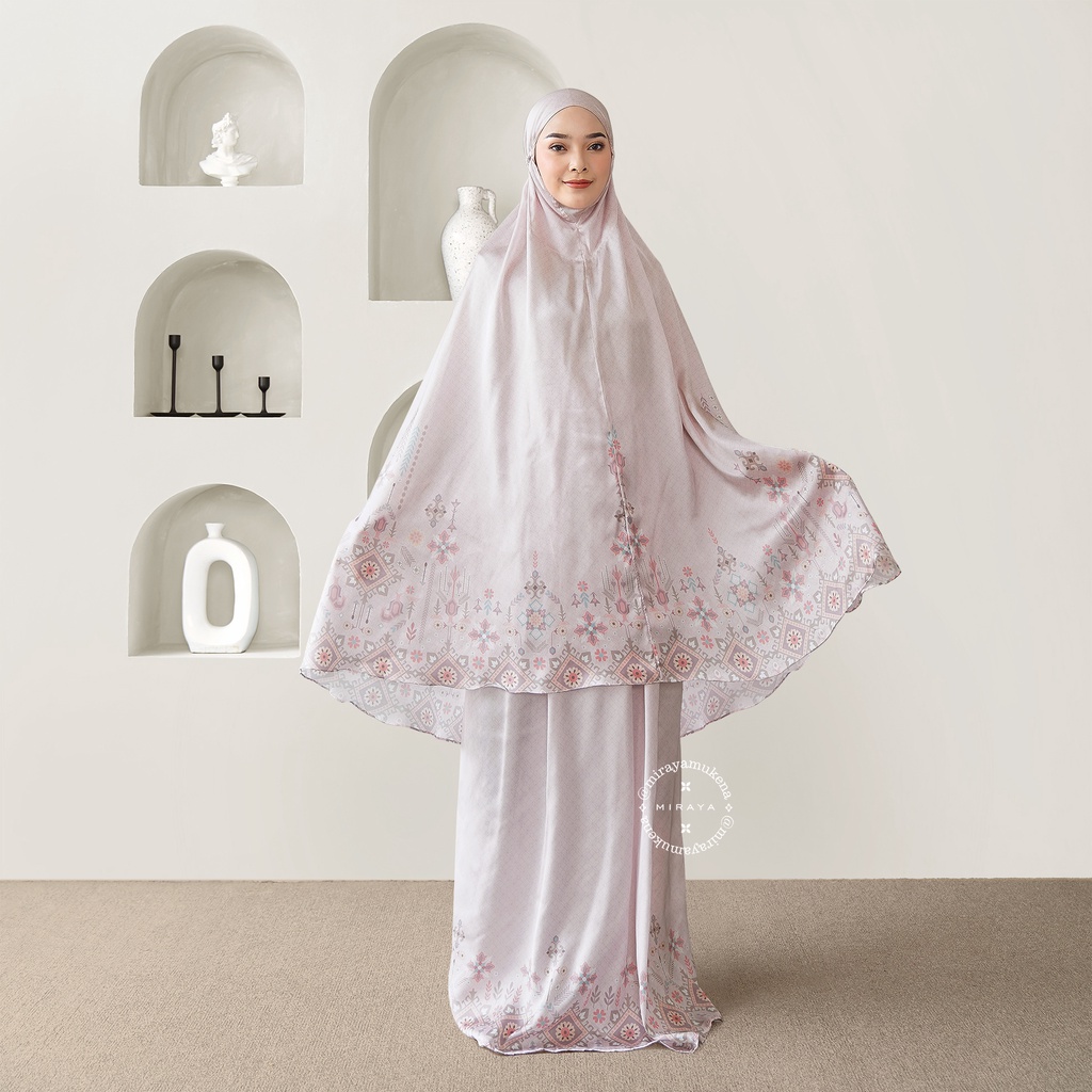Miraya Folk Pink Printing Travel Prayer Robe Telekung Travel | Shopee ...