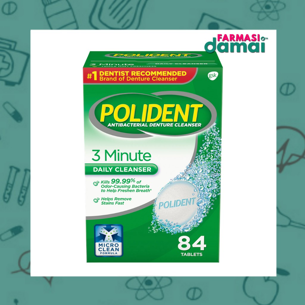 POLIDENT (WHITENING/ 3 MINUTES/PRO RETAINER) DAILY CLEANSER FOR ...