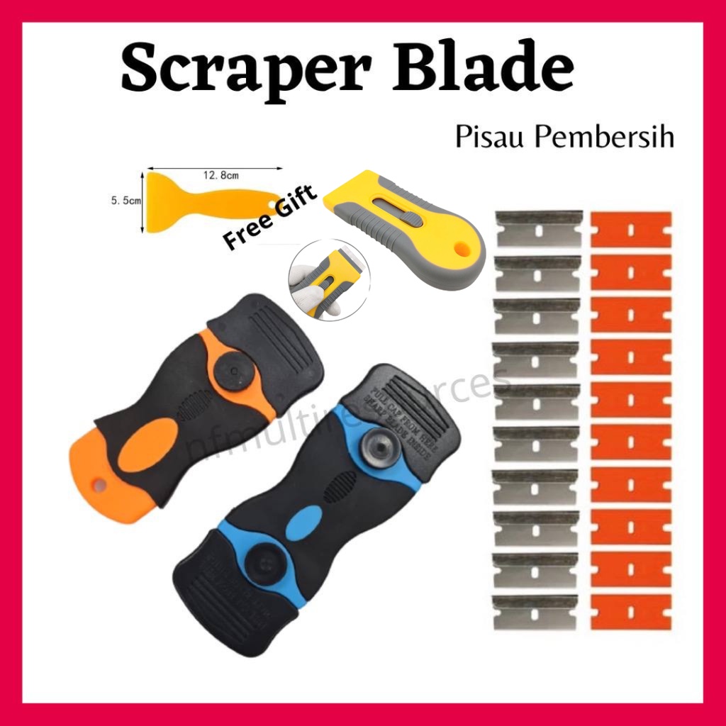 Scraper Tinted Tools Razor Blade Metal Plastic Pisau Pembersih Window ...