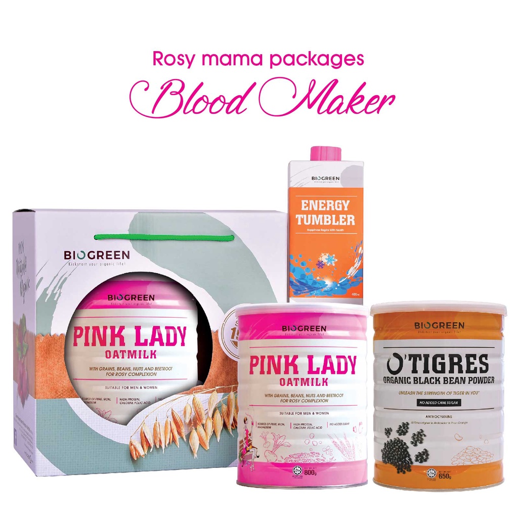 Biogreen Pink Lady Blood Maker Package - Pink Lady Oatmilk (800g) + O ...