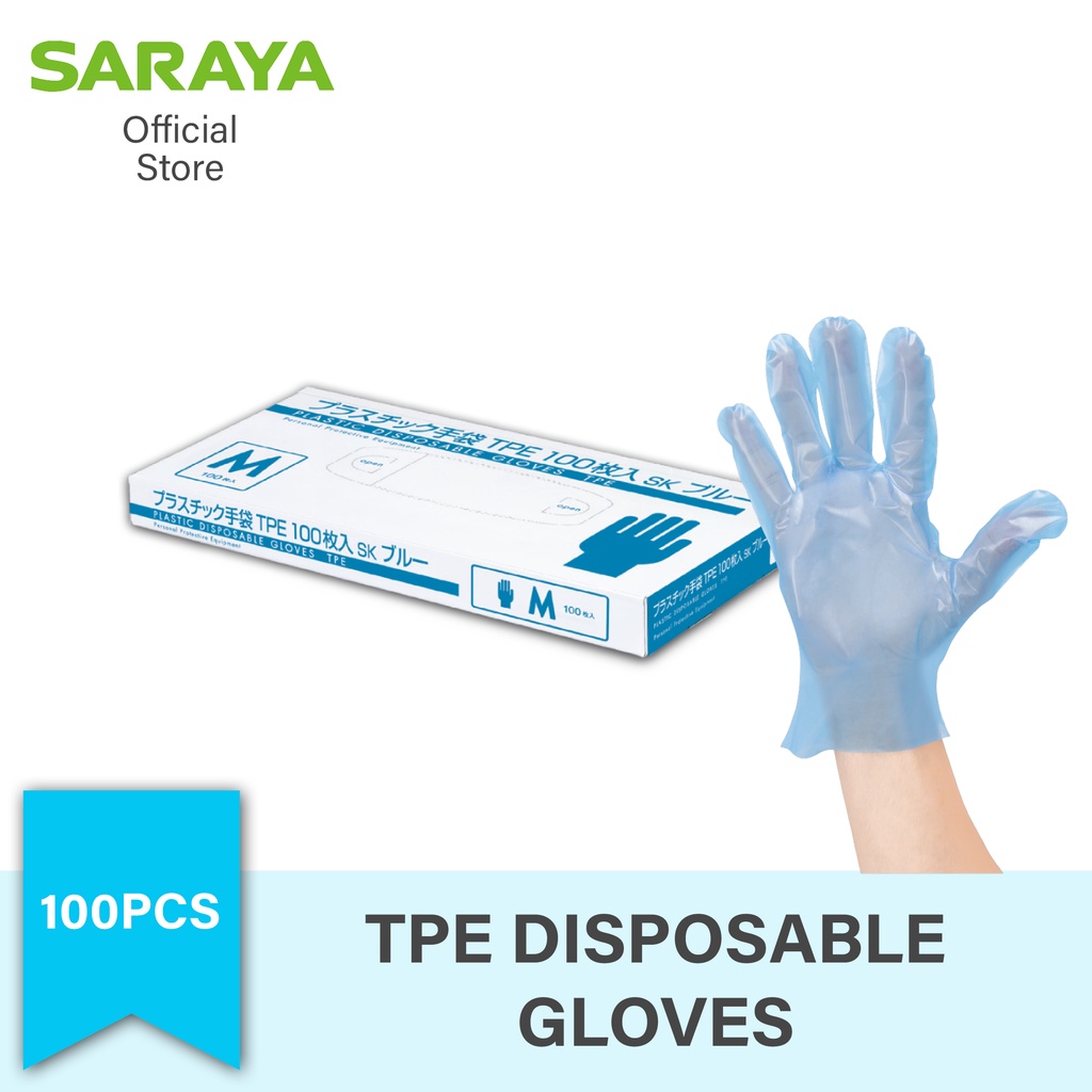 SARAYA TPE Disposable Gloves (100pcs) | Shopee Malaysia