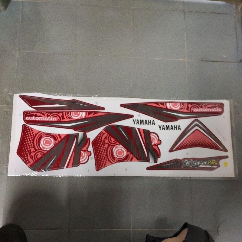 Stiker sticker body stripe cover set yamaha ego s egos (8) black red megenta sticker | Shopee ...