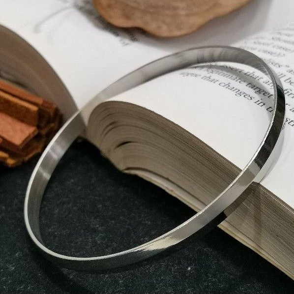 Men's Women's Stainless Steel 5mm One Edge Sikh Singh Bangle. | Shopee ...