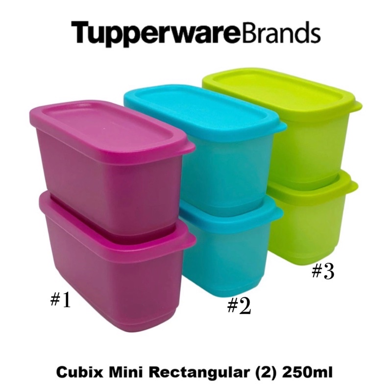 Tupperware Cubic Mini Rectangular 250ml (2pcs) | Shopee Malaysia