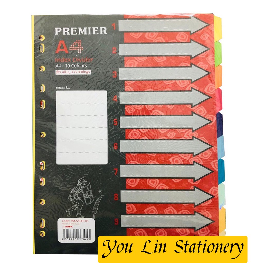 PREMIER 5/10 COLOUR INDEX DIVIDER | Shopee Malaysia