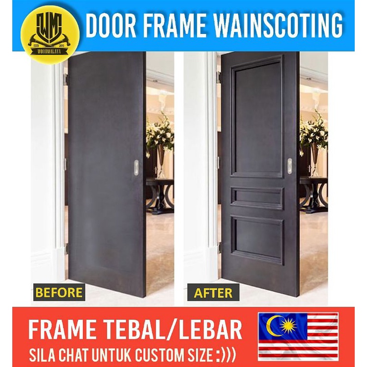 ReadyStock Door frame tebal&exclusive, siap potong,3 kotak frame(1set ...