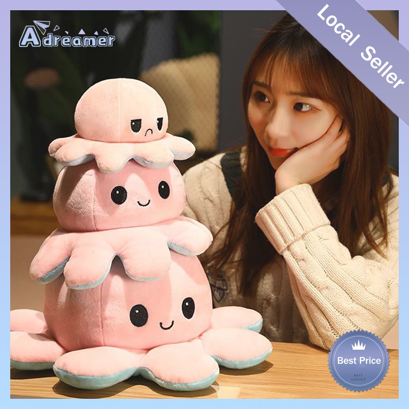 20 CM Octopus Plush Doll Simulation Reversible Toy LED Octopus Doll ...