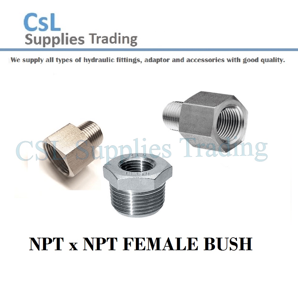 LP NPT x NPT Male & Female Reducer Bush Hydraulic High Pressure Adapter ...