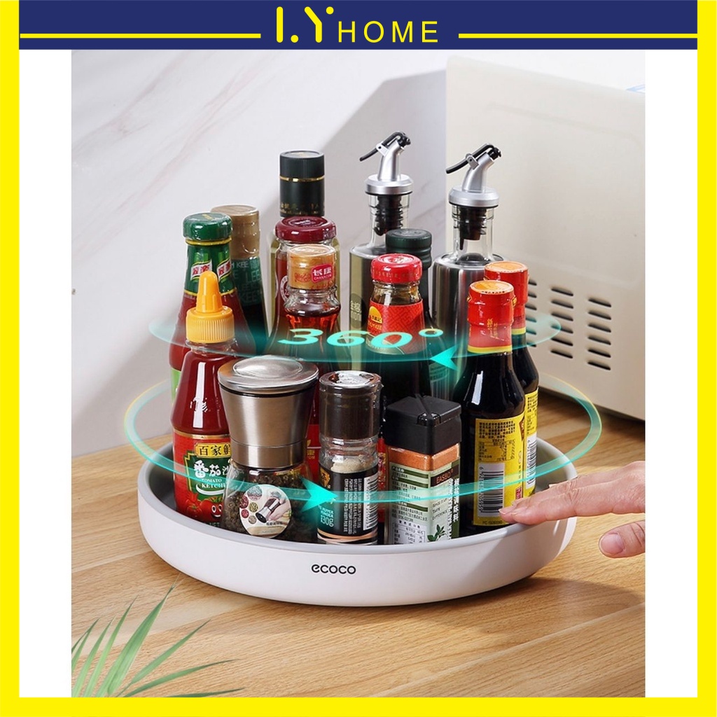 Muji Smooth Rotation 360 Degree Turntable Storage Tray Sauce | Shopee ...