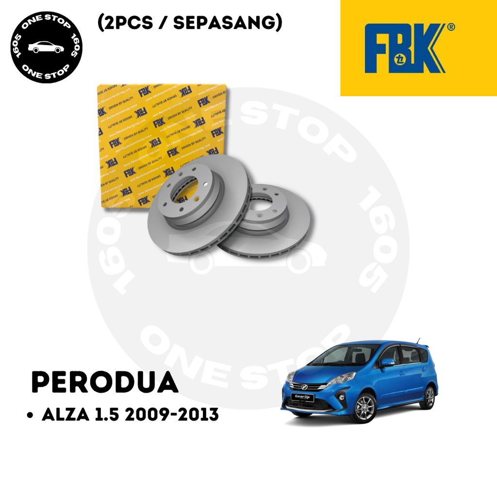 PERODUA ALZA 1.5 2009-2013 FBK DEPAN/ FRONT DISC ROTOR (2PCS) | Shopee ...
