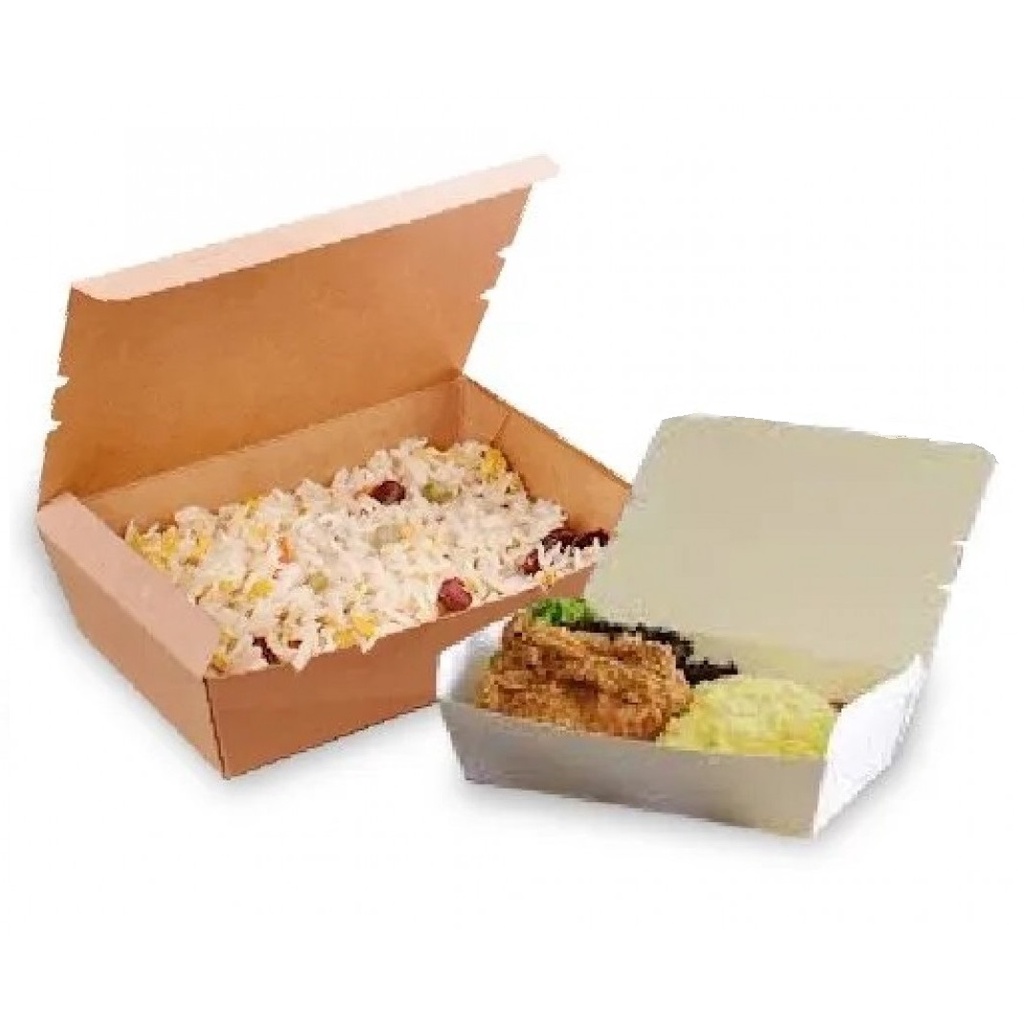 50pcs Thick Paper Lunch Box Disposable Take Away Food Delivery ...