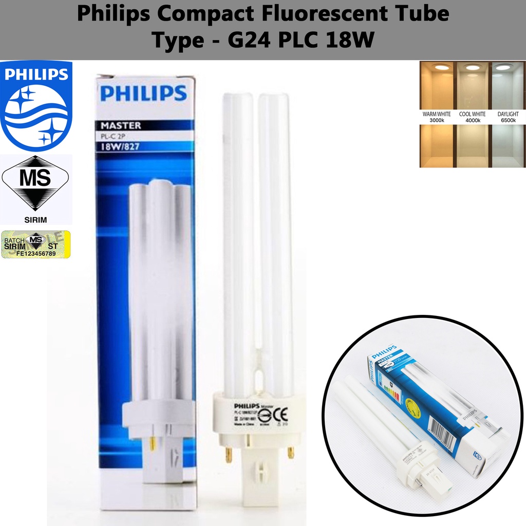 Philips/Panasonic Mentol Pendarfluor Fluorescent Kompak [G24 18W PLC ...