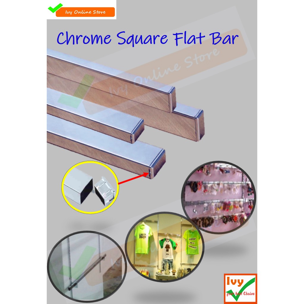 Square Bar Bracket Hanging Bar Flat Bar AA Accessories Chrome Bar 10pcs ...