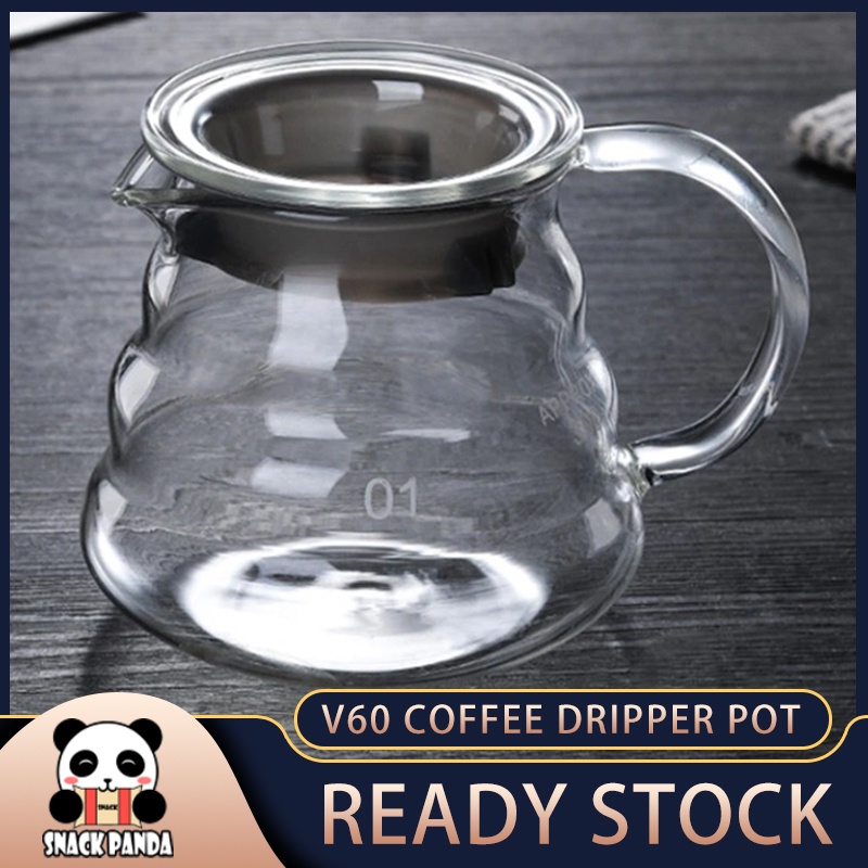 Heat-Resistant Thickened Glass Cloud Coffee Pot V60 Coffee Filter Cup ...